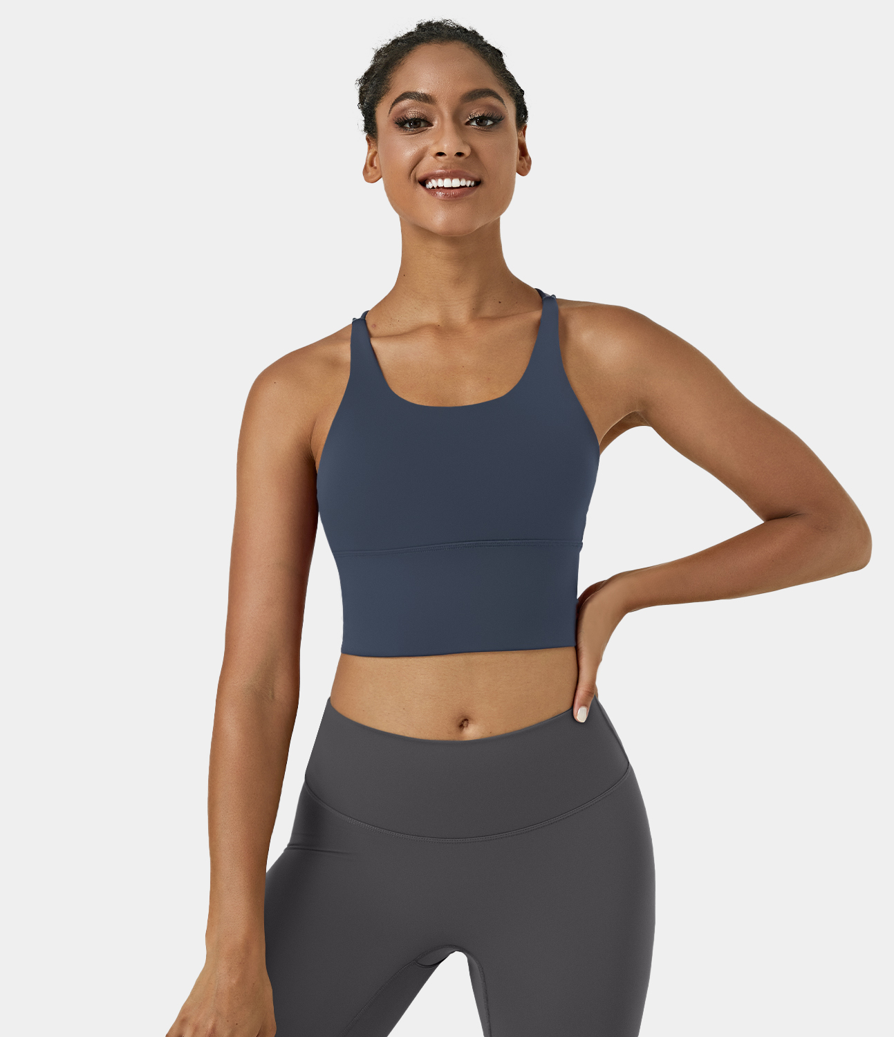 In My Feels Low Support High Neck Longline Yoga Sport-BH für Frauen ...
